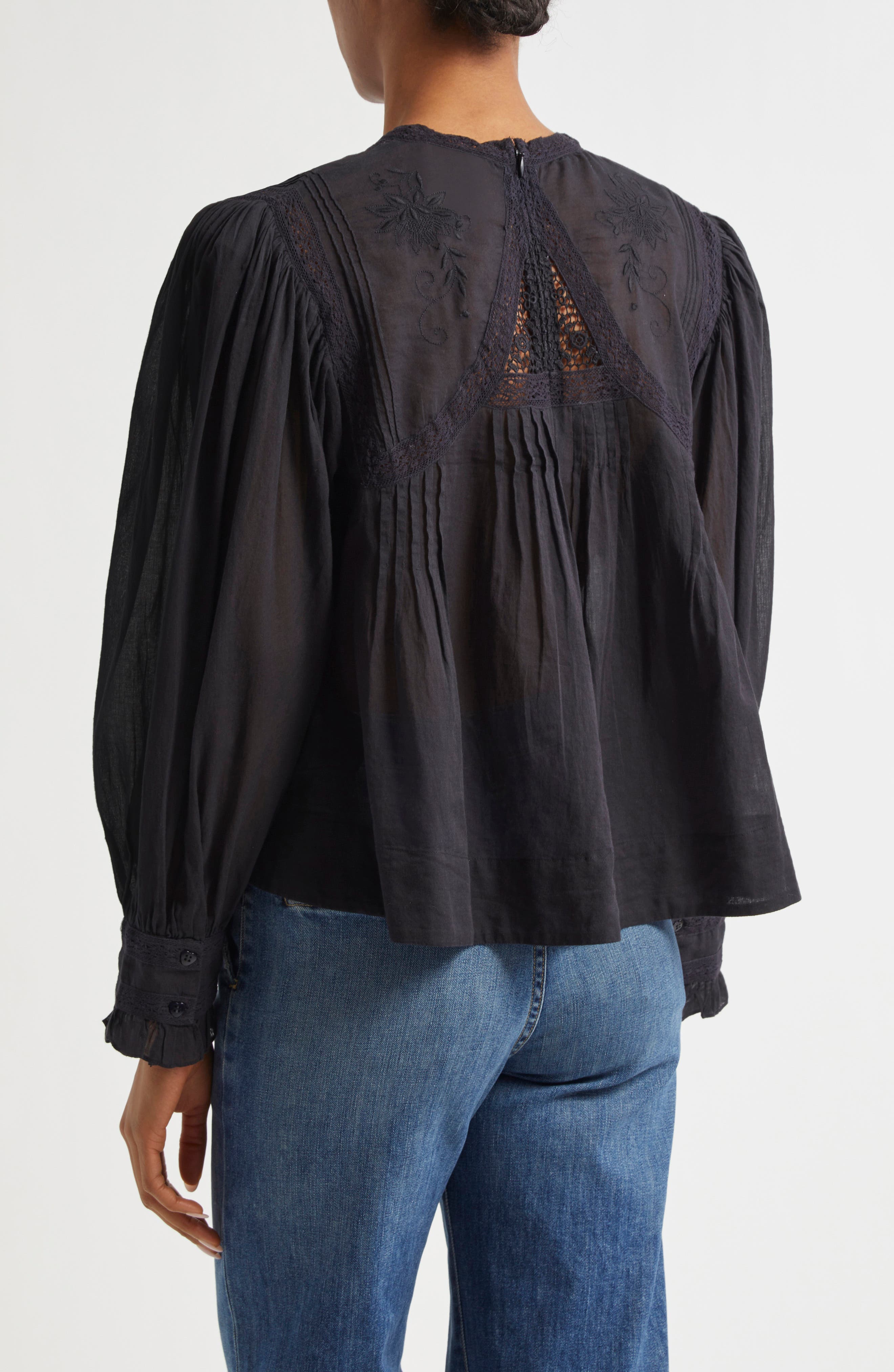 FARM Rio Embroidered Lace Trim Cotton Top | Nordstrom