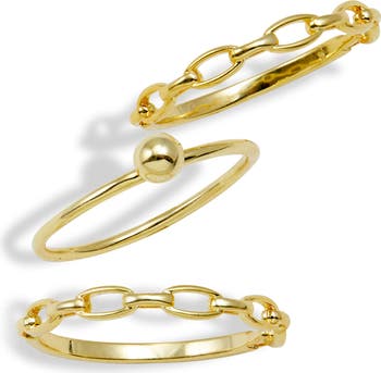 SAVVY CIE JEWELS Set of 3 Mixed Stackable Rings | Nordstromrack