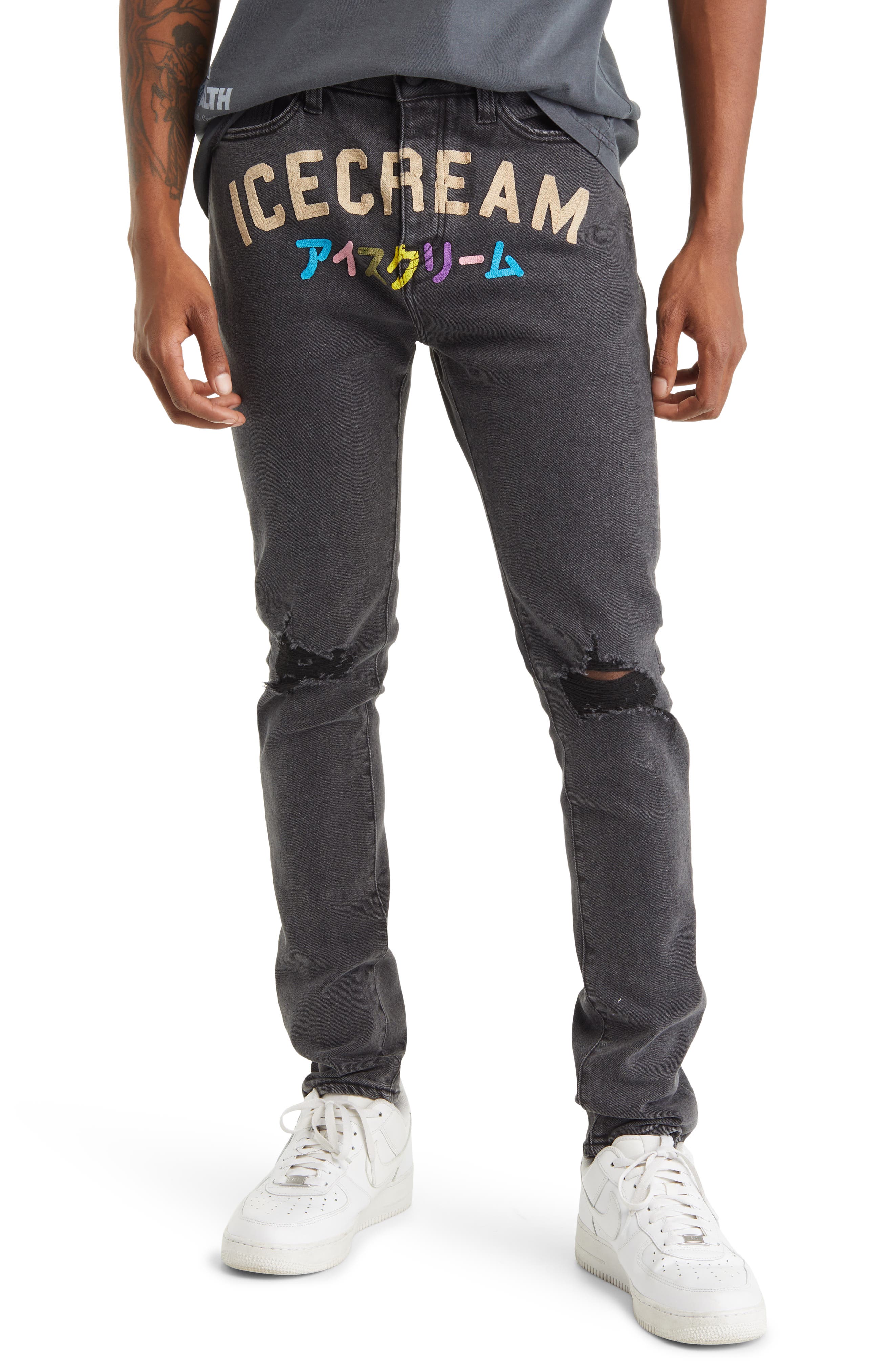 ICECREAM Distressed Logo Jeans (Men) | Nordstromrack
