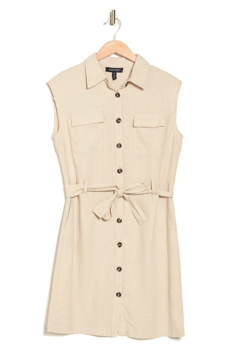 Ellen Tracy Collar Tie Waist Shirtdress | Nordstromrack