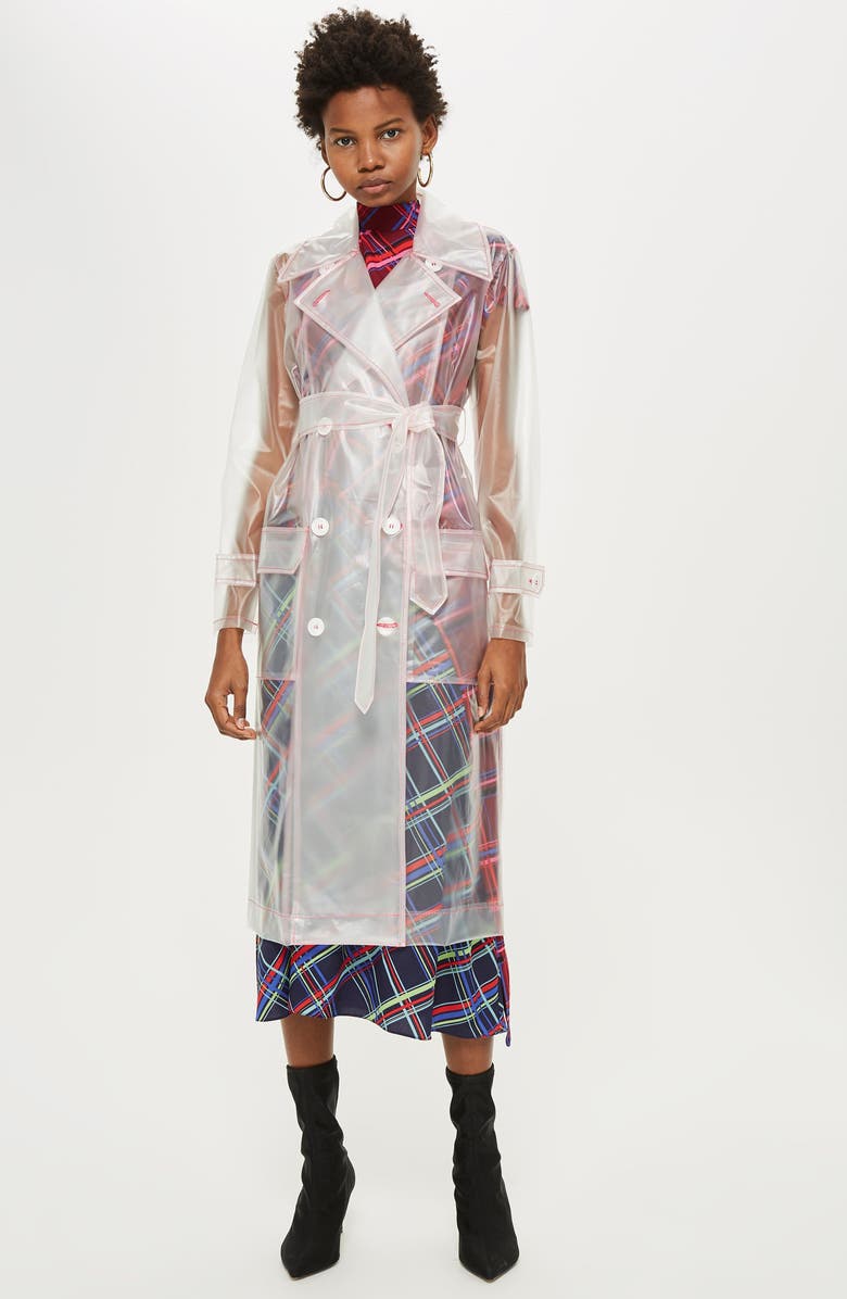 Topshop Frosted Vinyl Mac Trench Coat | Nordstrom