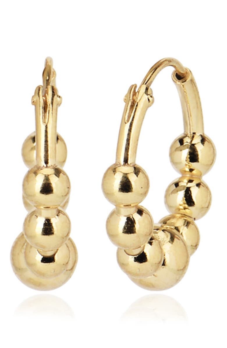 GABI RIELLE 14K Gold Plated Sterling Silver Caviar Ball Hoop Earrings ...