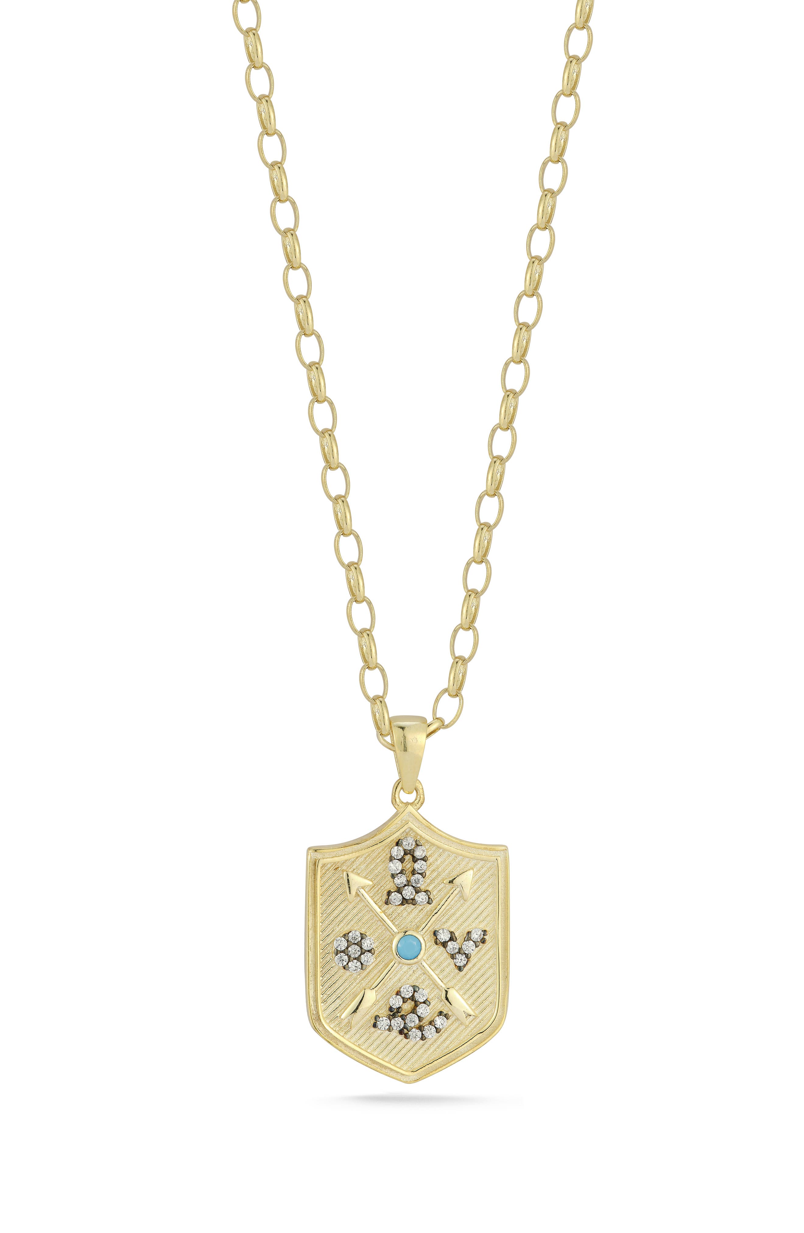 SPHERA MILANO Sterling Silver & CZ Shield Pendant Necklace | Nordstromrack