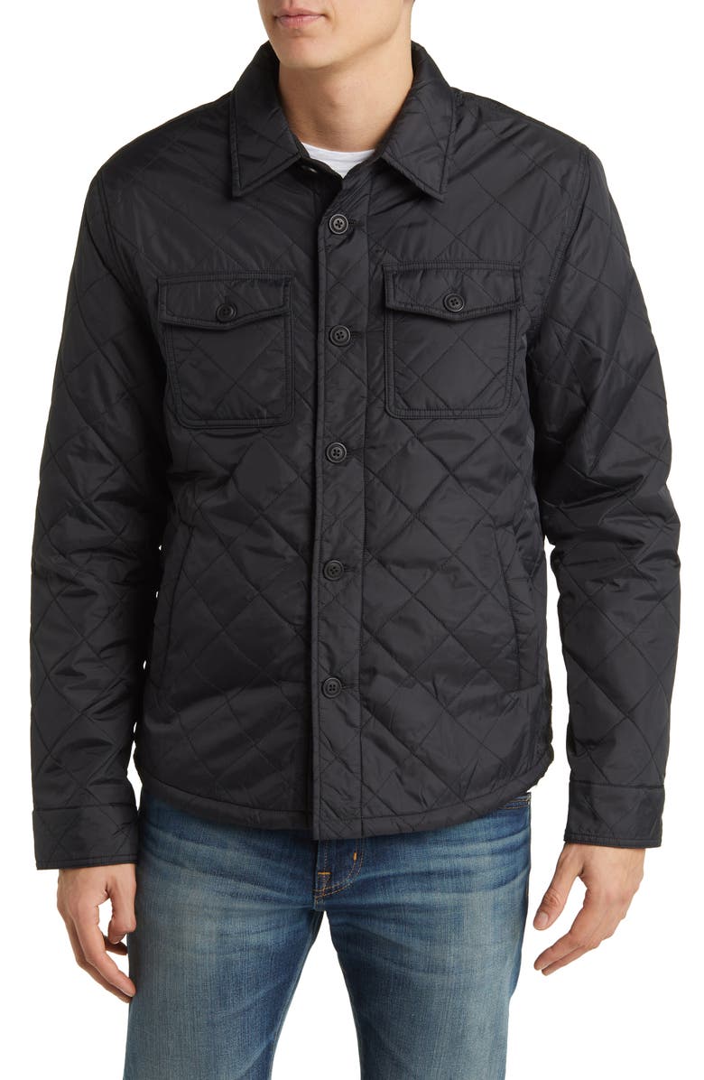The Normal Brand Quilted Faux Shearling Lined Shacket | Nordstrom