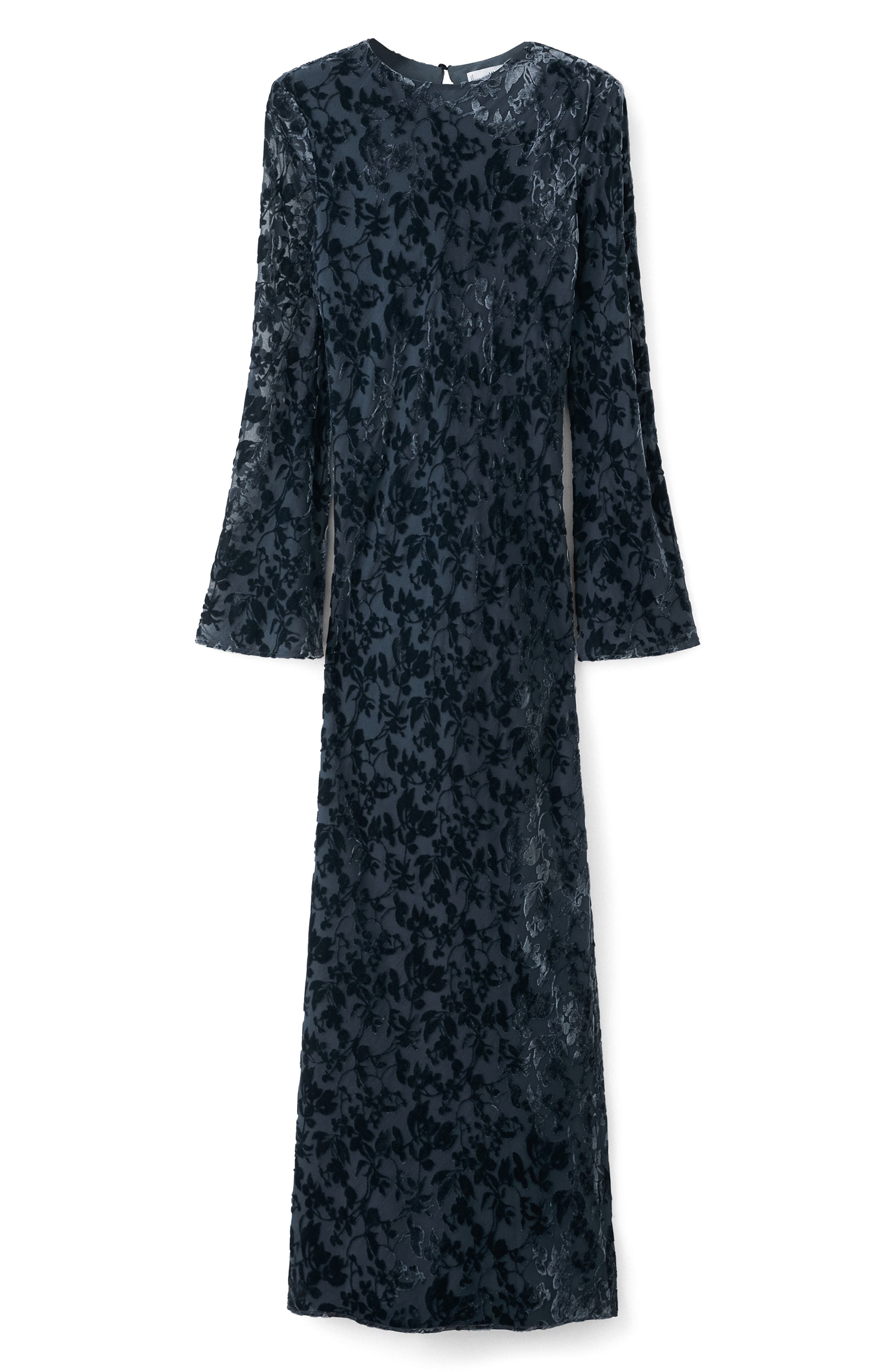MANGO Devor Burnout Long Sleeve Maxi Dress | Nordstrom