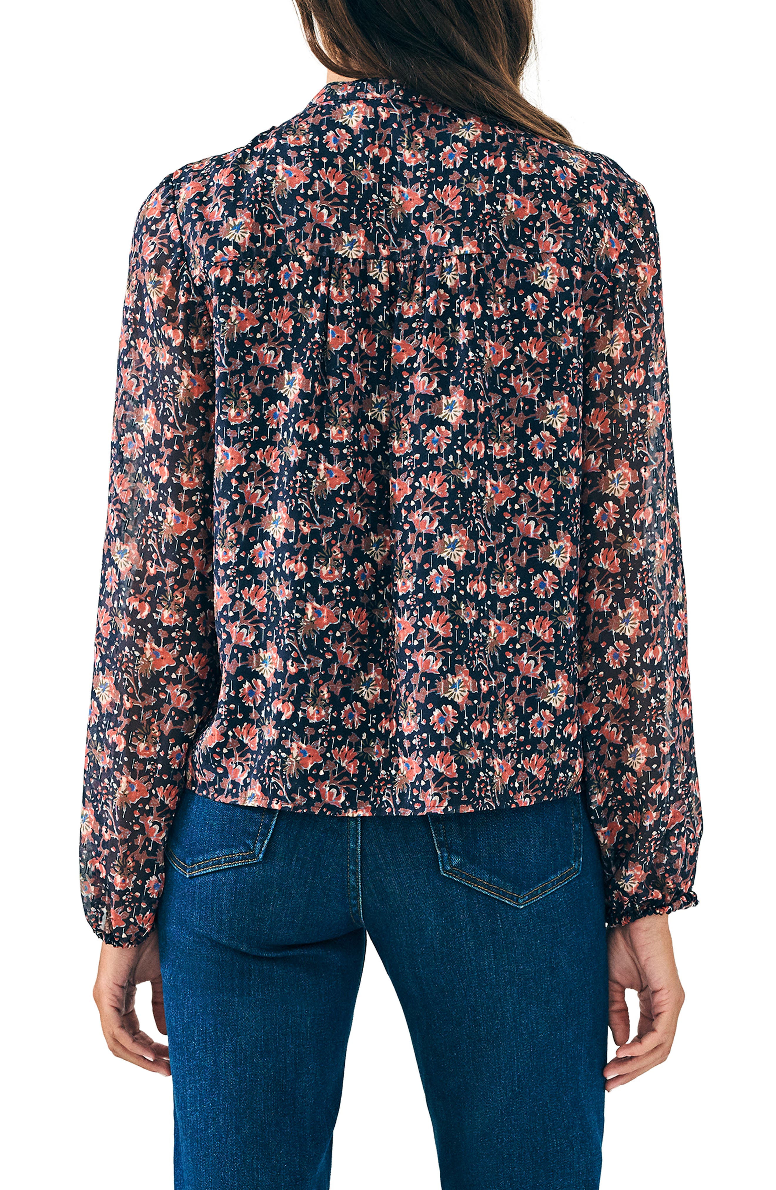 Faherty Sage Wood Floral Silk Blend Top | Nordstromrack
