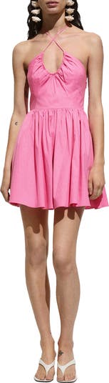 MANGO Ruched Cotton Blend Sundress | Nordstromrack