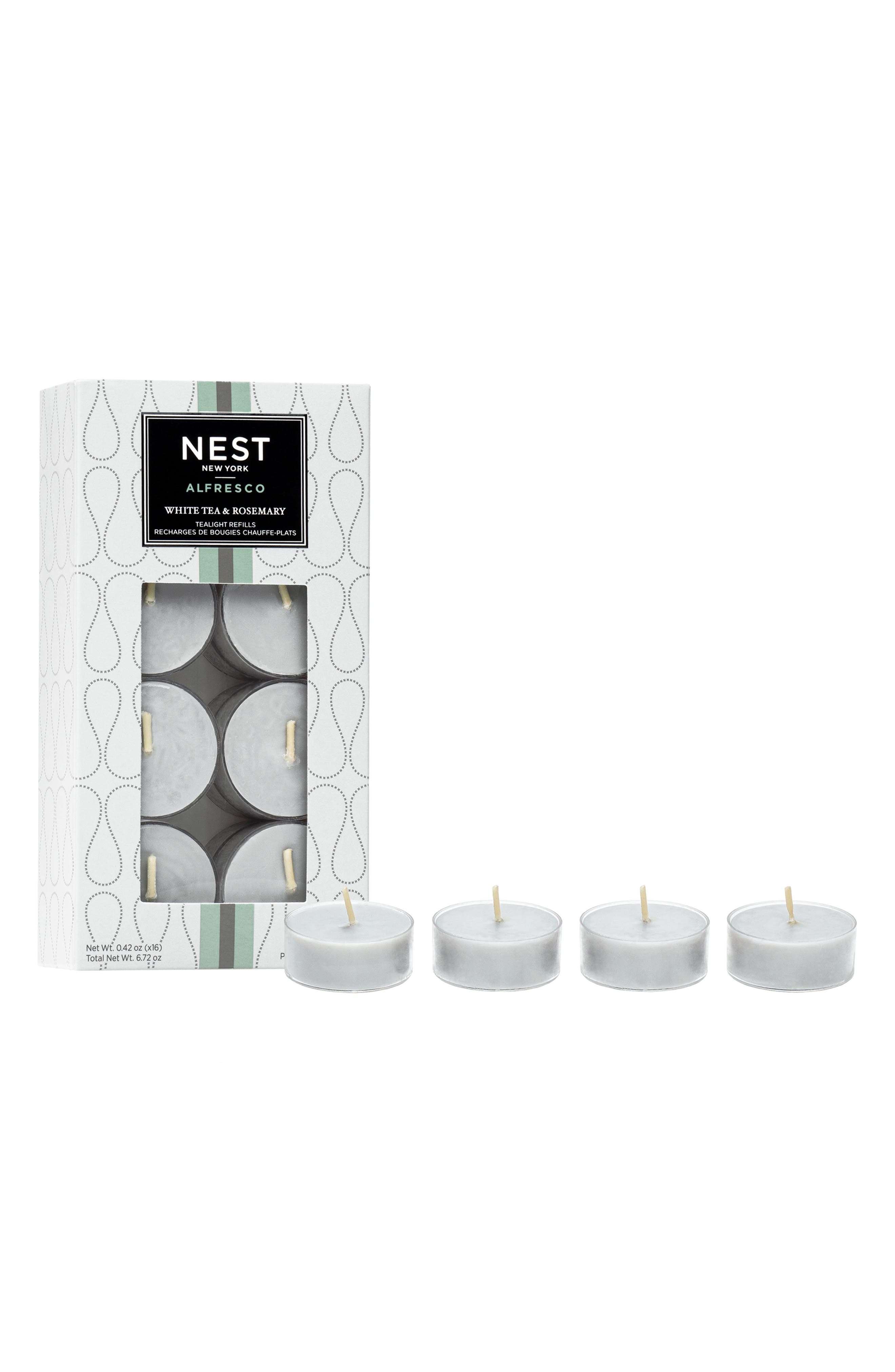 NEST New York White Tea & Rosemary 12-Pack Tealight Candle Refills ...