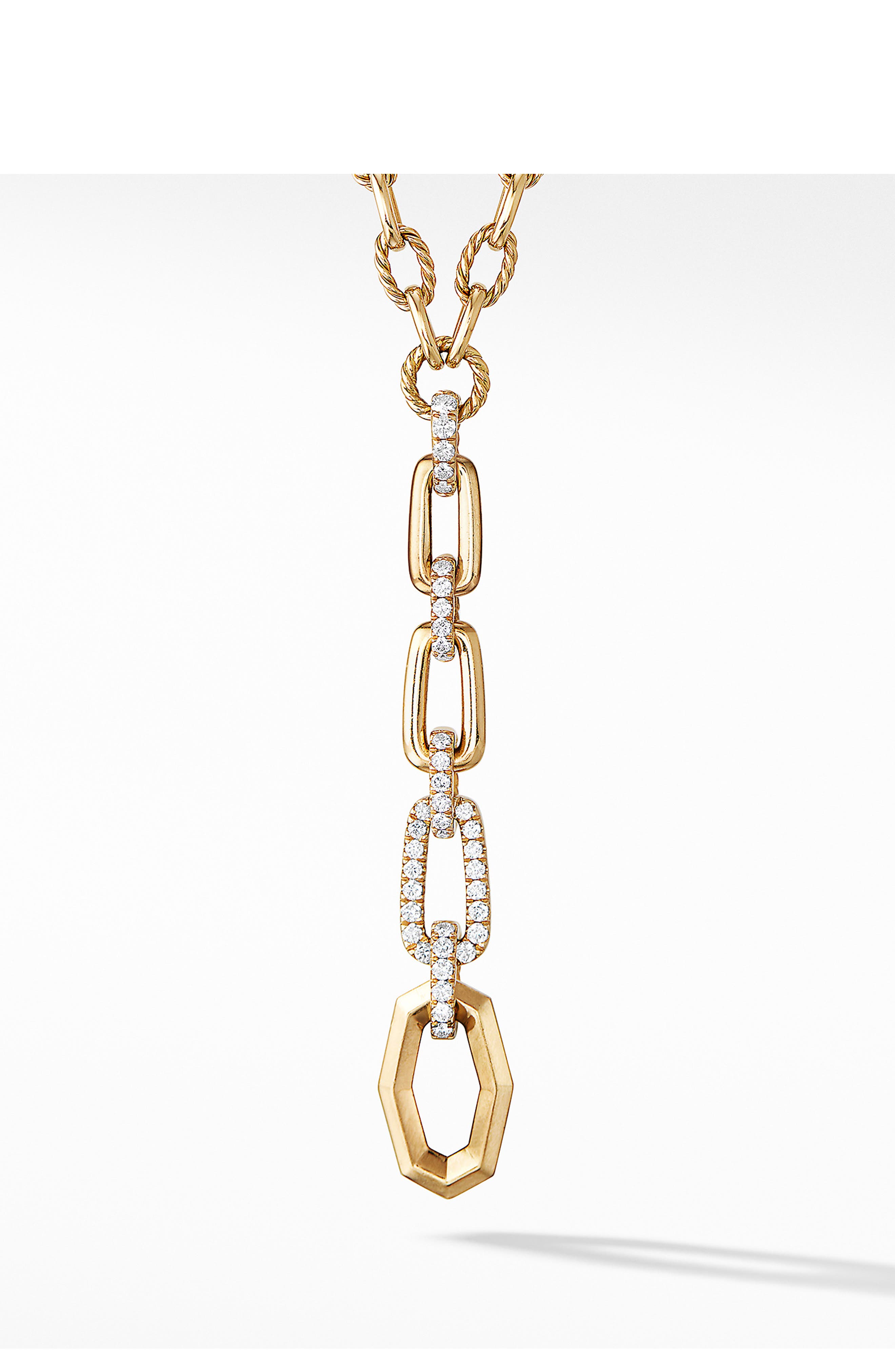 David Yurman Stax Chain Link 18K Gold Y-Necklace with Diamonds | Nordstrom