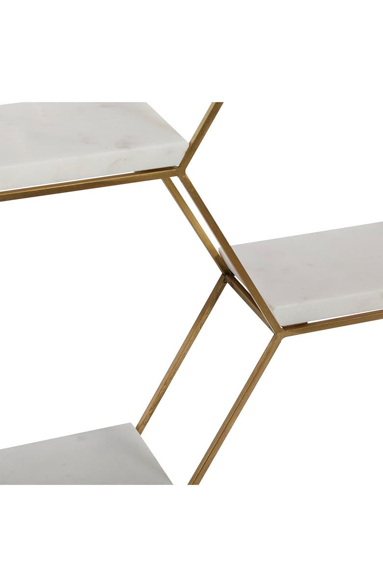 WILLOW ROW Goldtone Marble Hexagon Wall Shelf | Nordstromrack