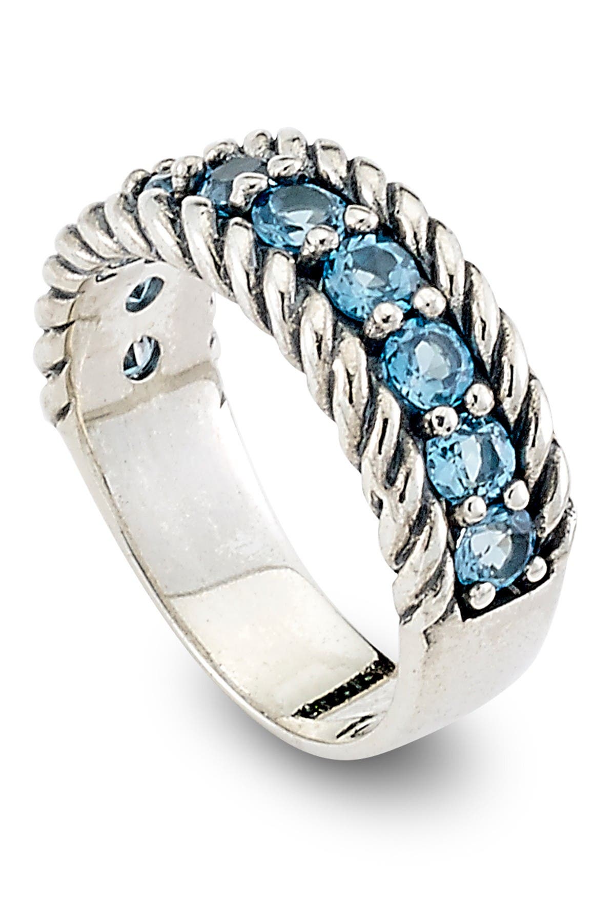 SAMUEL B. Sterling Silver Channel Setting Blue Topaz Ring | Nordstromrack