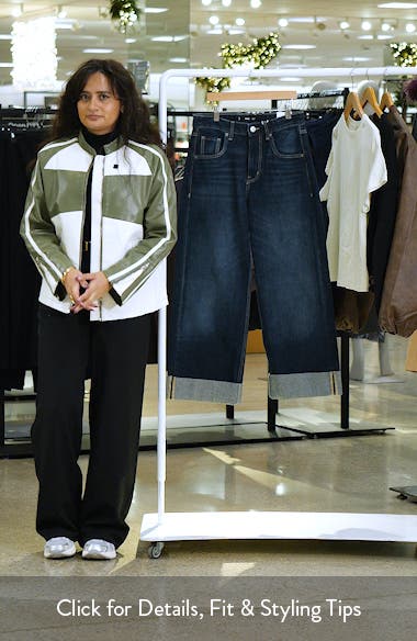 MANGO Cuffed Mid Rise Wide Leg Jeans | Nordstrom