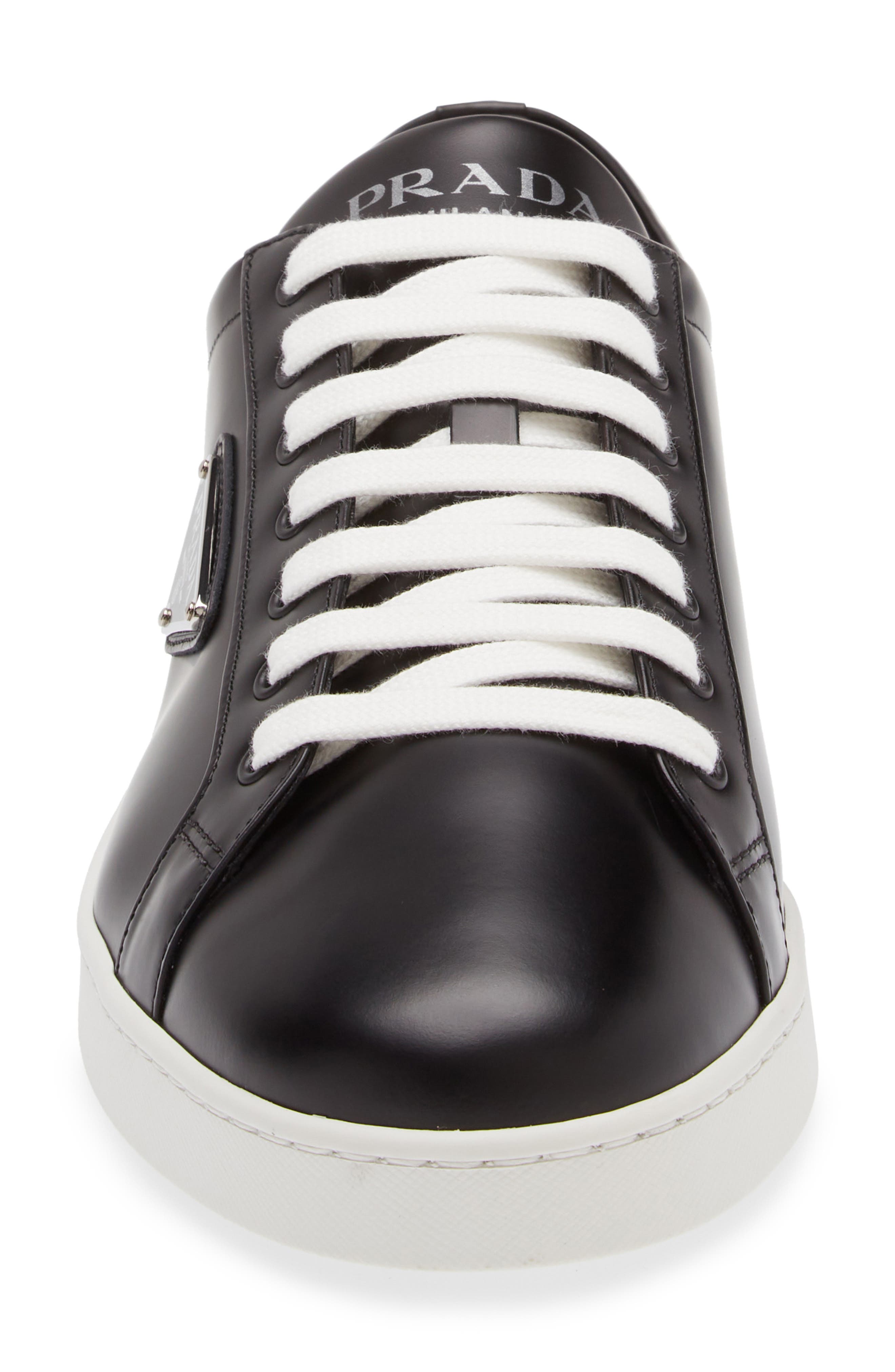 Prada Lane Triangle Logo Low Top Leather Sneaker (Men) | Nordstromrack