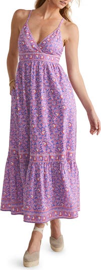 vineyard vines Tile Print Tie Back Maxi Sundress | Nordstrom