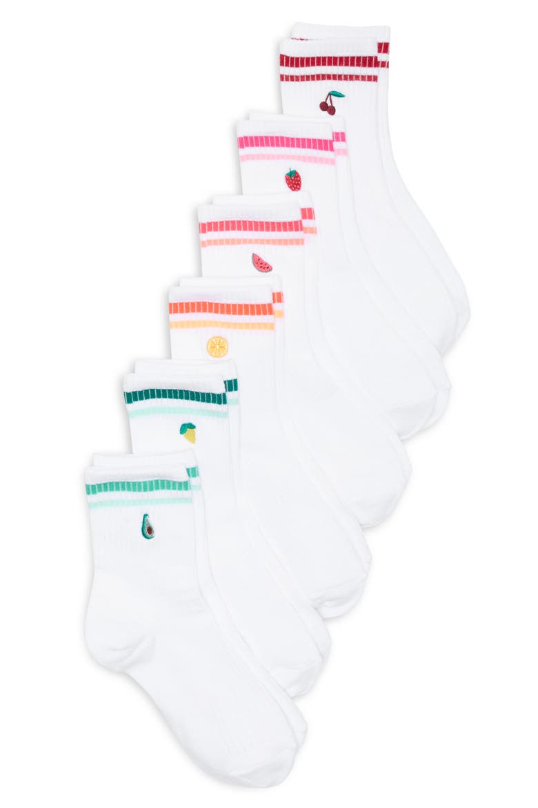 Assorted 6-Pack Color Stripe Half Crew Socks (Women) | Nordstromrack