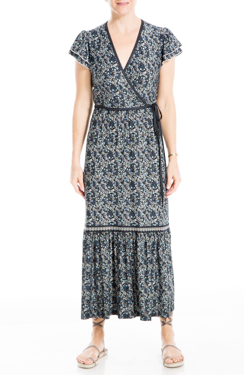 MAX STUDIO Printed Ruffle Hem Wrap Dress | Nordstromrack
