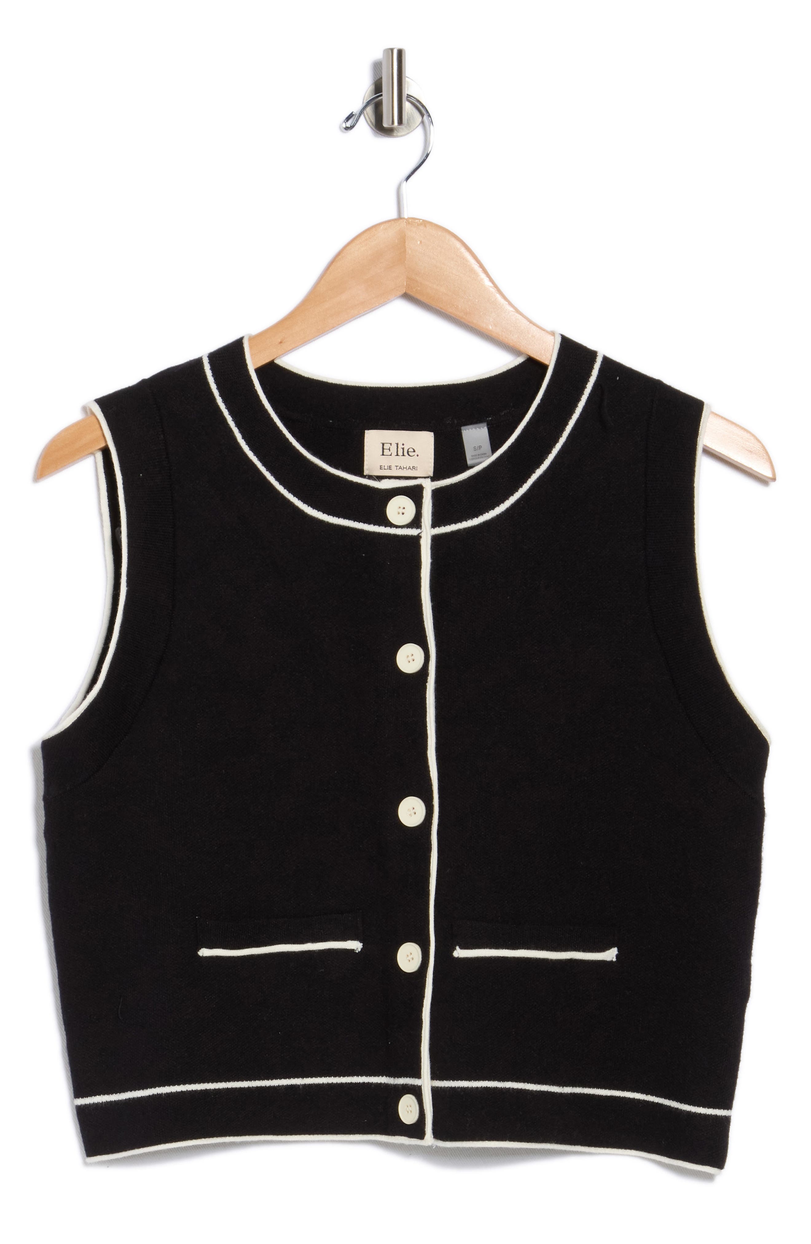 ELIE ELIE TAHARI Button-Up Sweater Vest | Nordstromrack