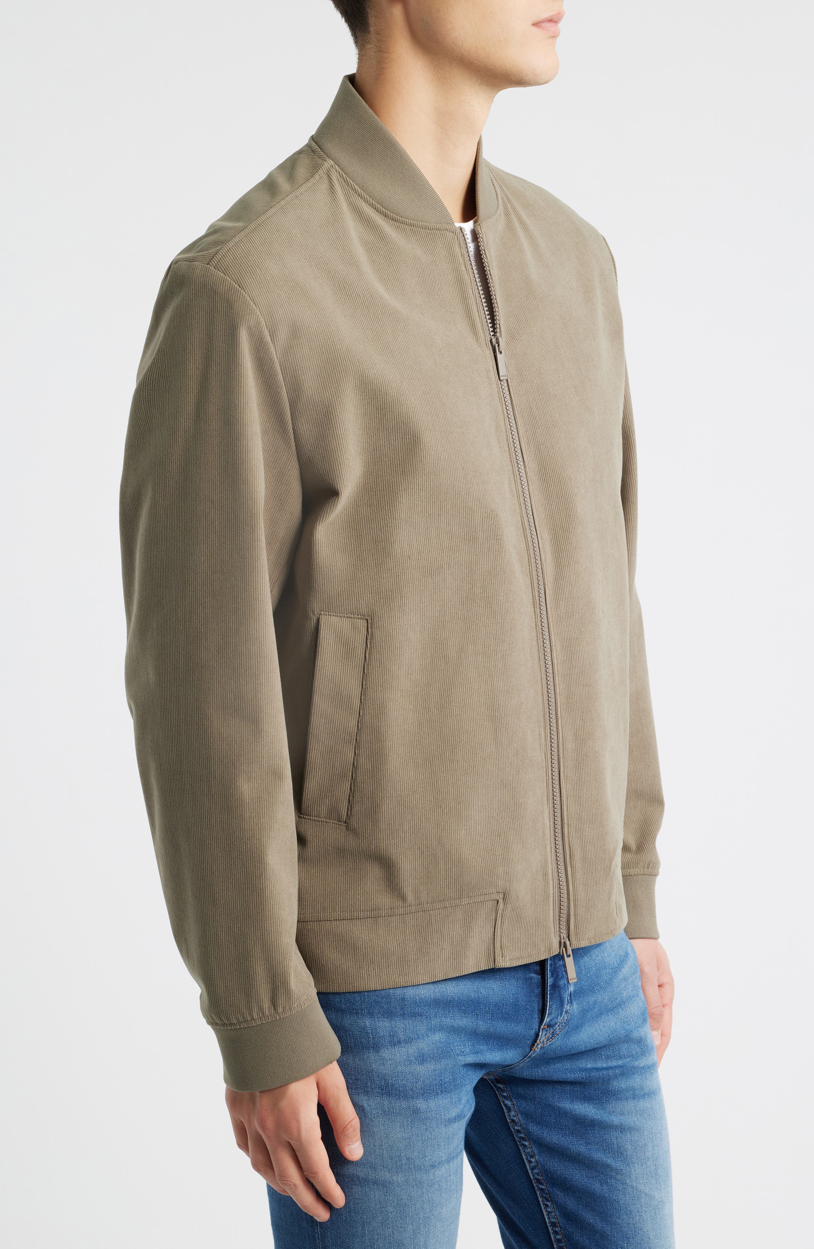 BOSS Hanry Tech Corduroy Bomber Jacket | Nordstrom