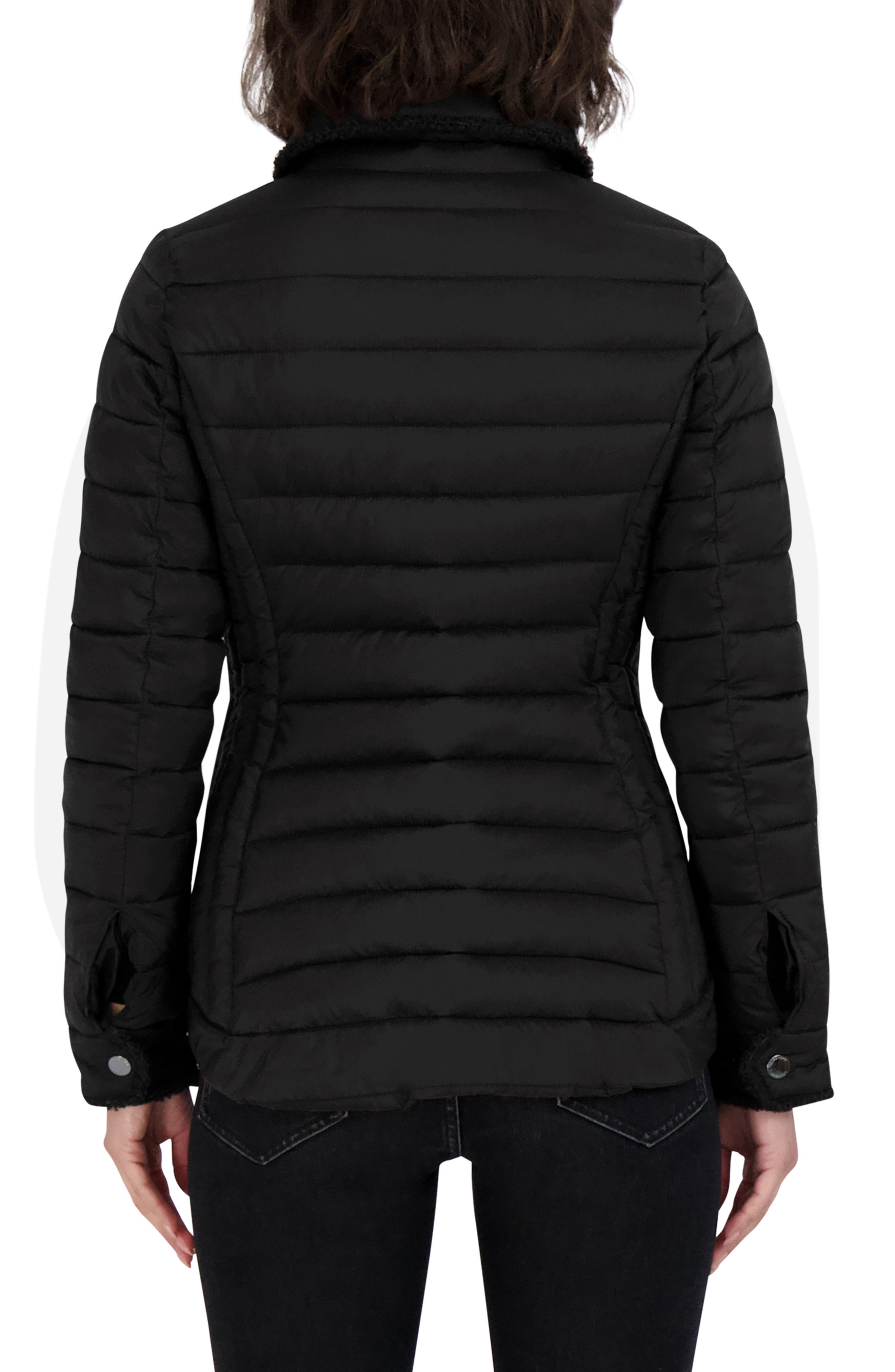 Laundry by Shelli Segal Faux Shearling Trim Puffer Jacket | Nordstromrack