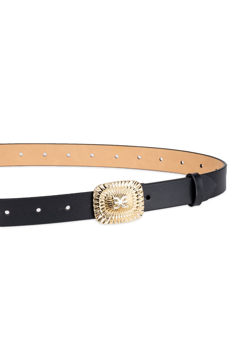 Sam Edelman Sunburst Plaque Leather Belt | Nordstrom