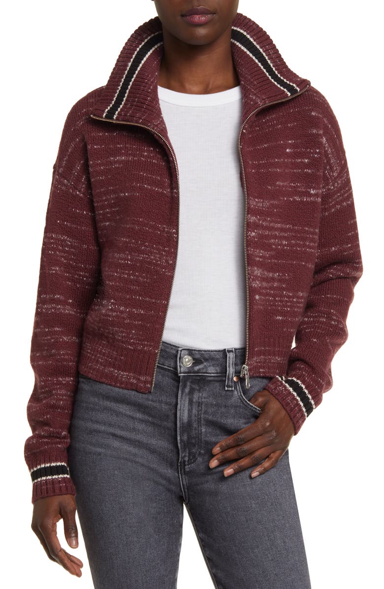 Treasure & Bond Space Dye Cotton Blend Zip Cardigan | Nordstromrack