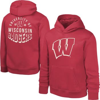 Outerstuff Youth Red Wisconsin Badgers Team Banner Fleece Pullover ...