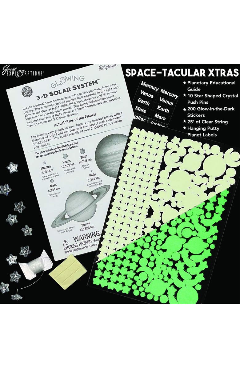 Great Explorations 3D Solar System Glow in the Dark Ceiling Hanging Kit ...