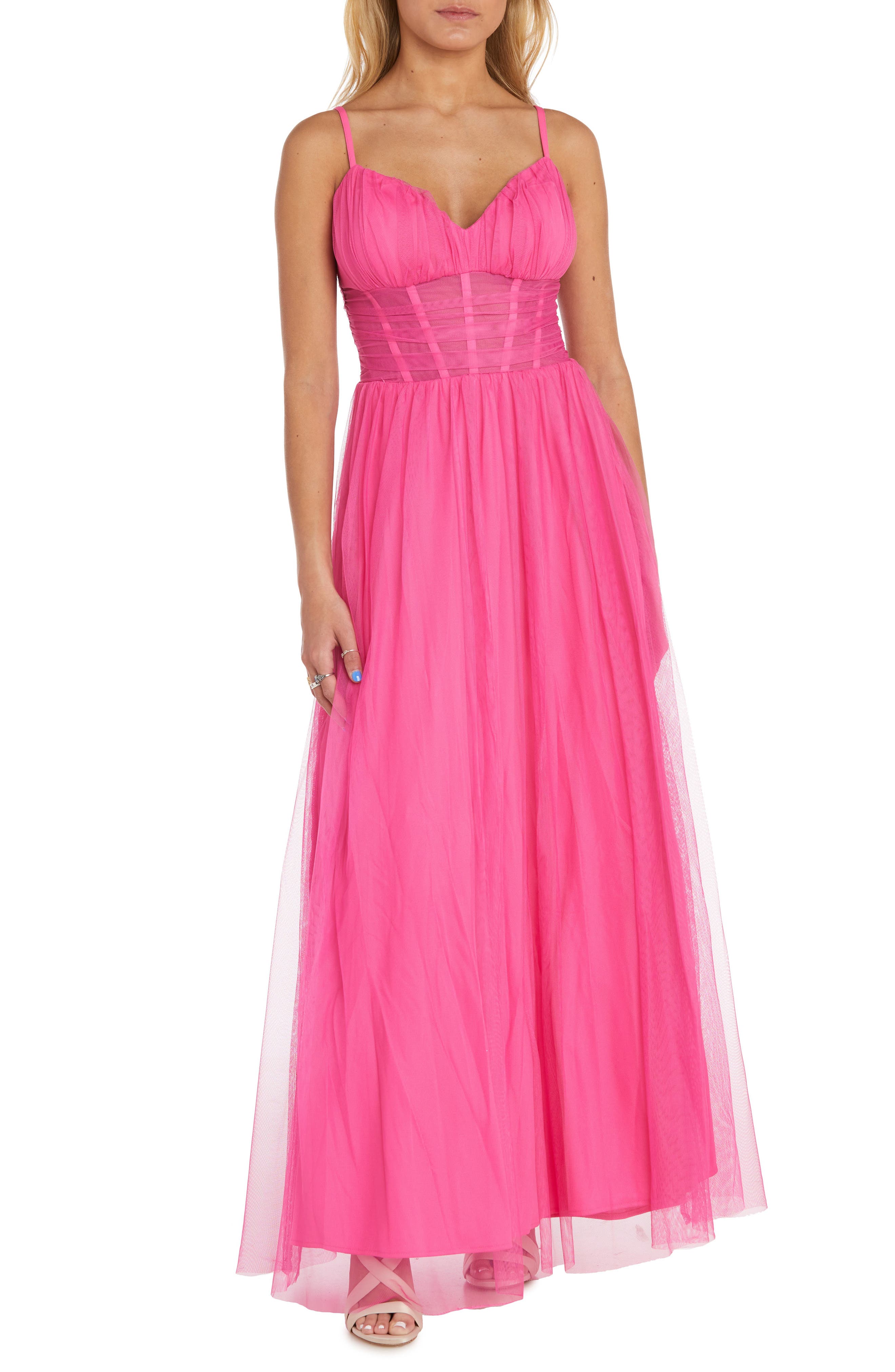 Morgan & Co. Sweetheart Neck Corset Tulle Gown | Nordstromrack