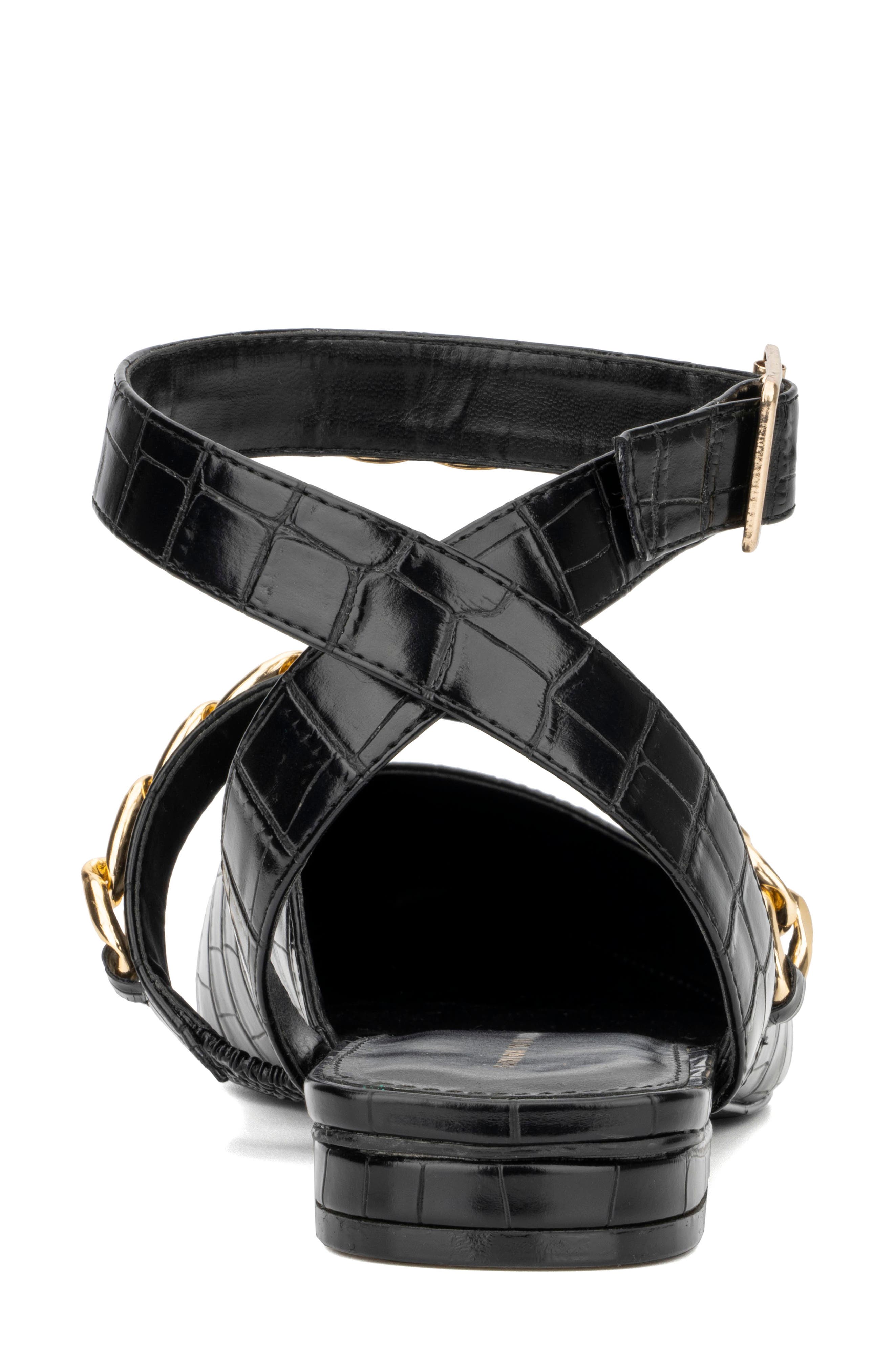 Fashion to Figure Aliza Croc Embossed Chain Flat - Wide Width (Women ...