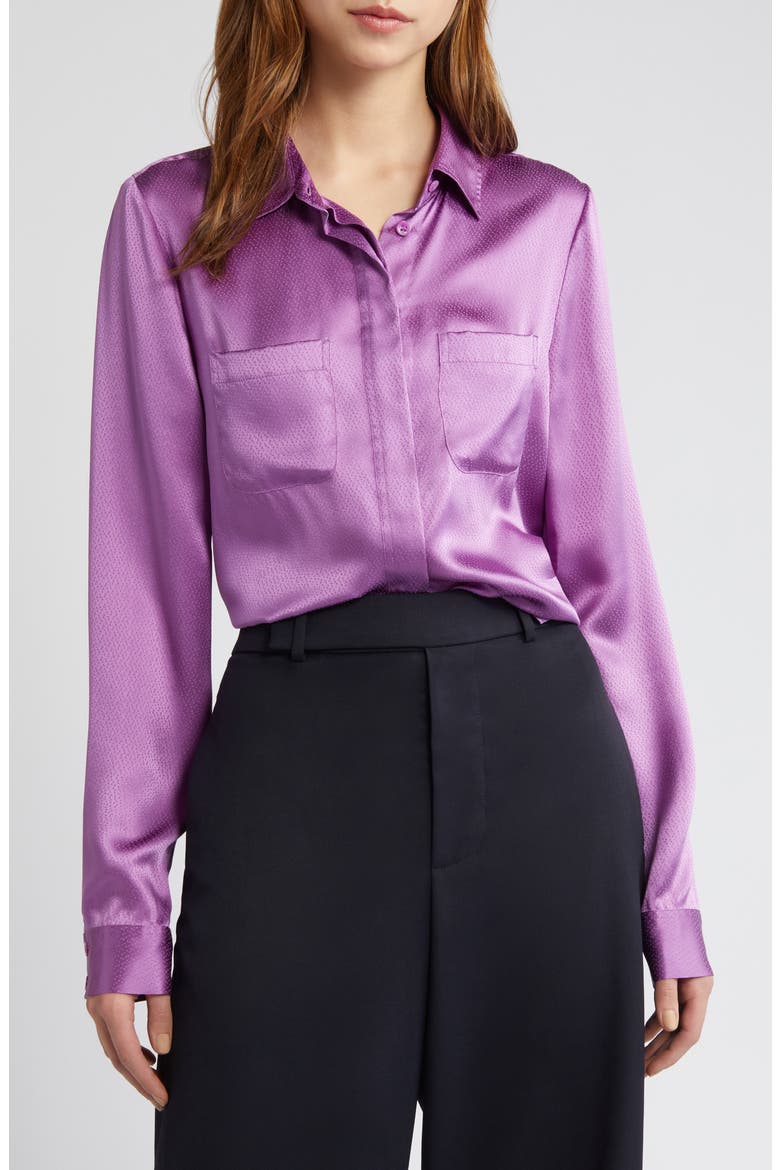 Pocket Silk Button-Up Shirt (Women) | Nordstromrack