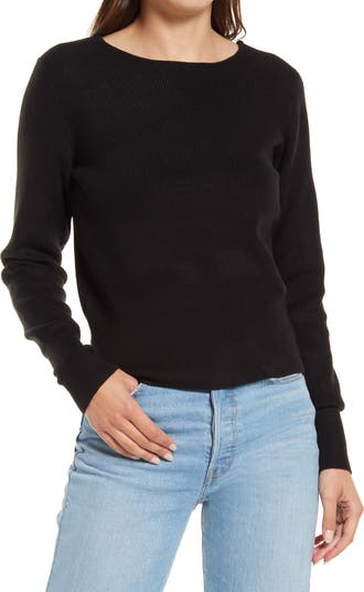 French Connection Juniper Rib Open Back Sweater | Nordstromrack