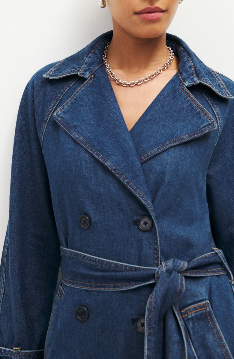 Reformation Hayes Belted Organic Cotton Denim Trench Coat | Nordstromrack