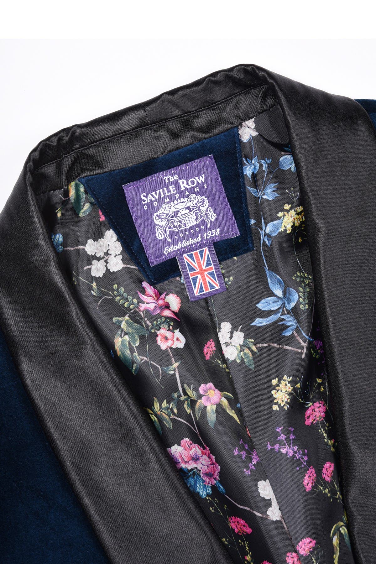 SAVILE ROW CO Navy Shawl Collar Single Button Velvet Suit Separate ...