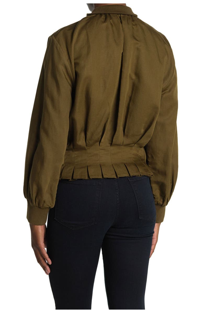 FRAME Pintuck Linen Blend Bomber Jacket | Nordstromrack