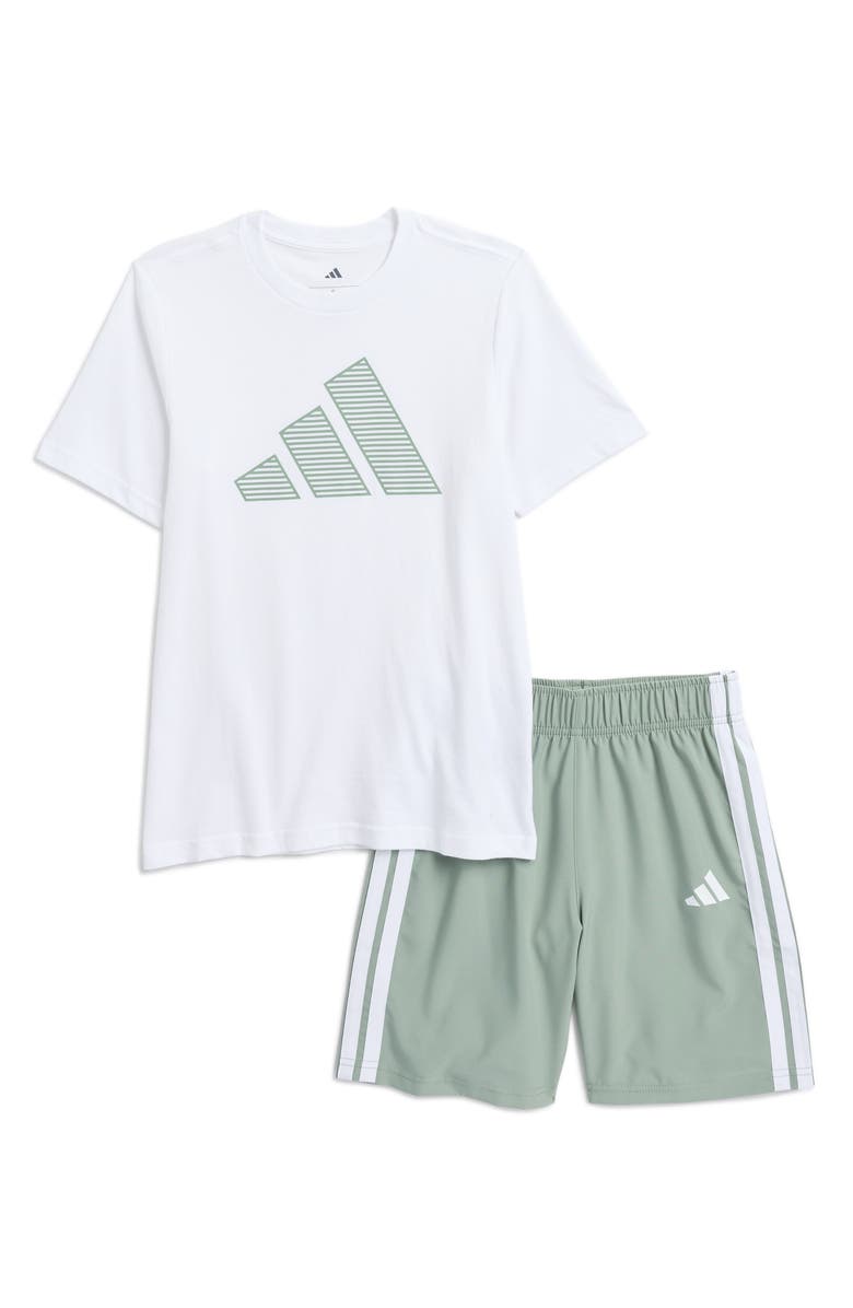 adidas Kids' Logo Cotton T-Shirt & Woven Shorts Set | Nordstromrack