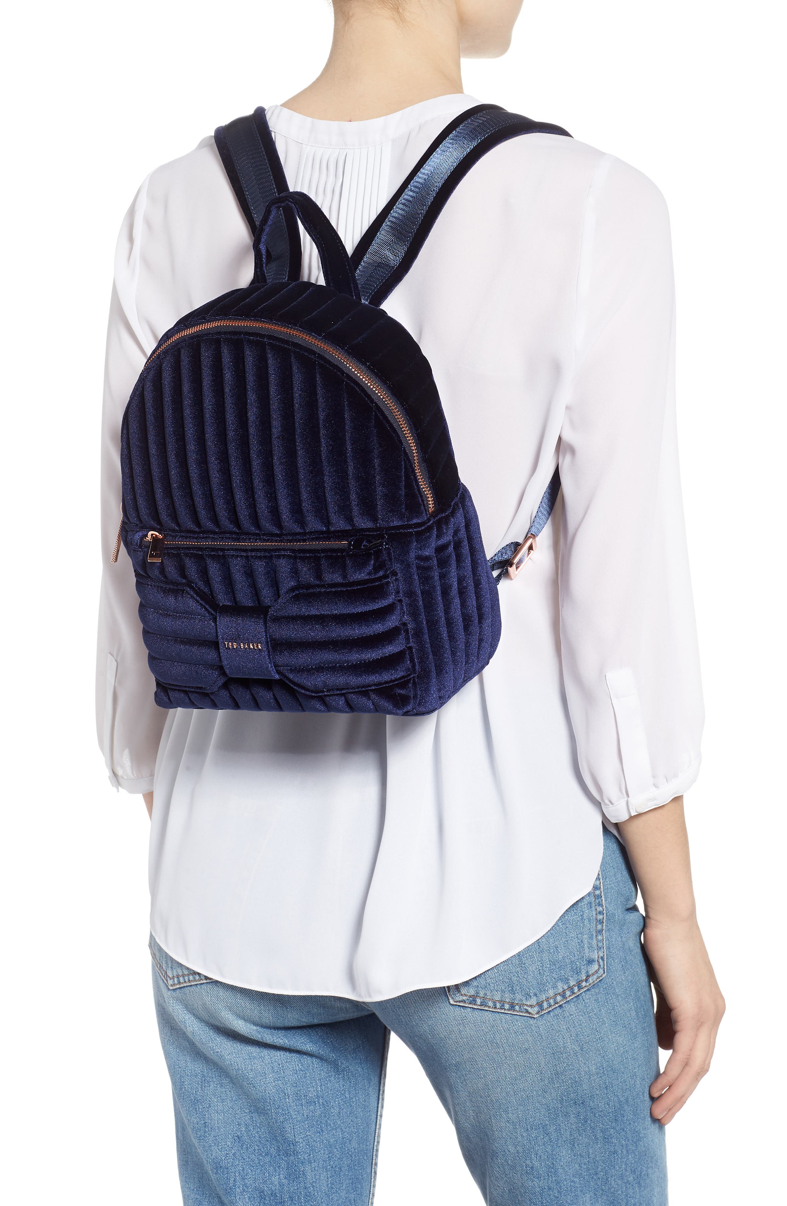 Ted Baker London Bow Detail Velvet Backpack | Nordstrom
