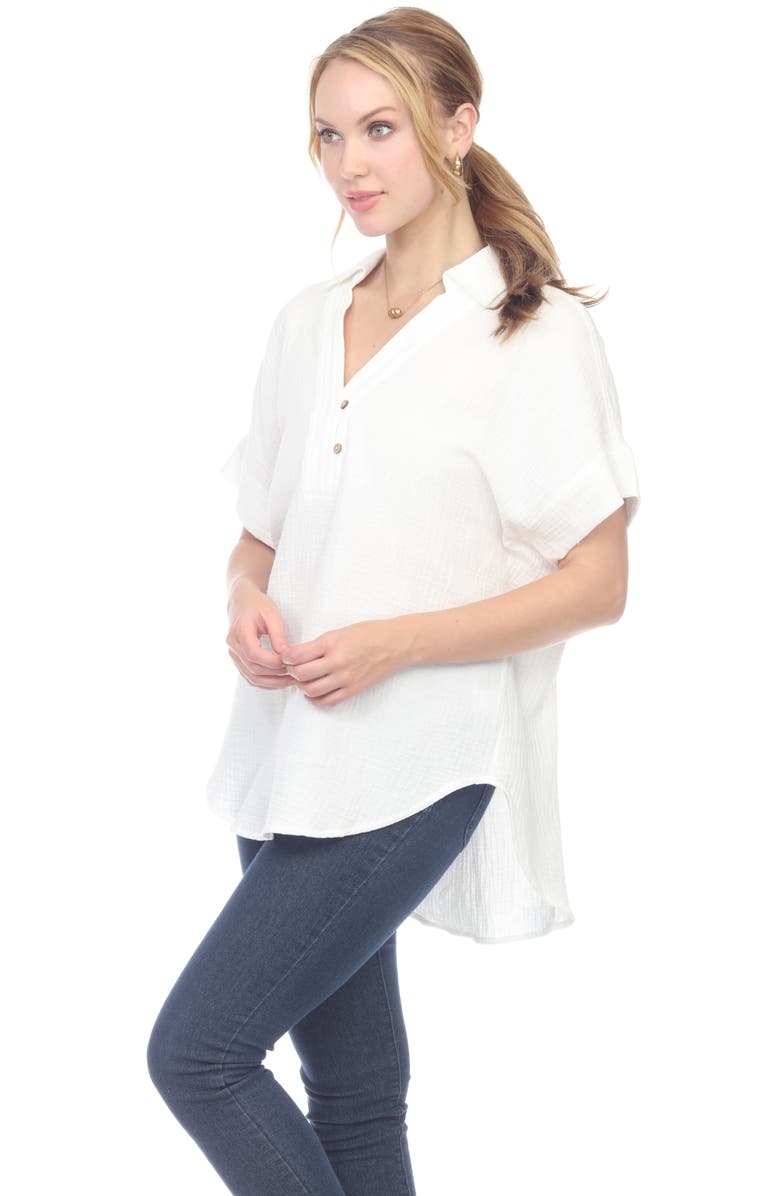 RAIN AND ROSE Cotton Gauze Camp Shirt | Nordstromrack