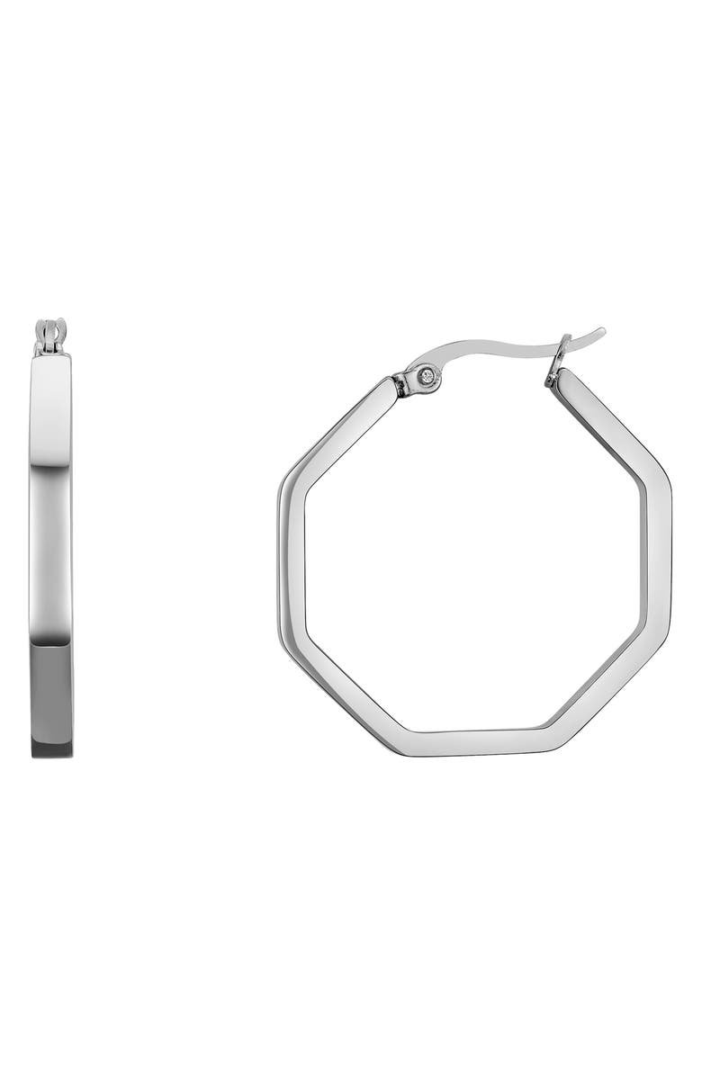 LA ROCKS 30mm Hexagon Design Hoop Earrings | Nordstromrack