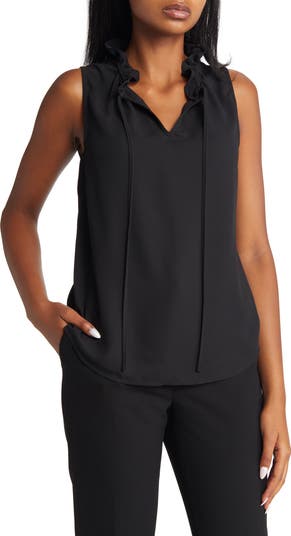 Anne Klein Ruffle Collar Sleeveless Blouse | Nordstrom