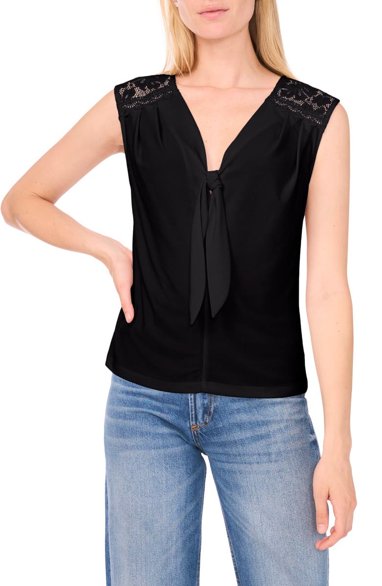 CeCe V-Neck Tie Front Sleeveless Top | Nordstromrack