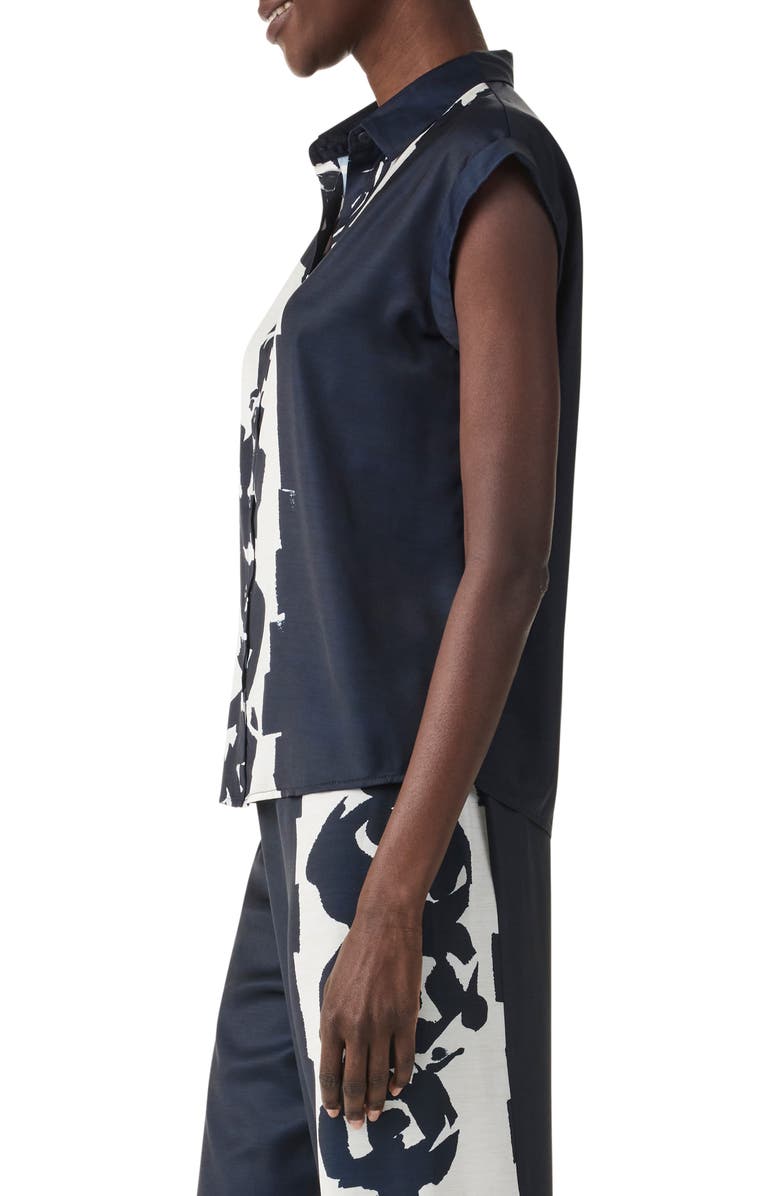 NIC+ZOE Rose Bloom Print Sleeveless Button-Up Shirt | Nordstromrack