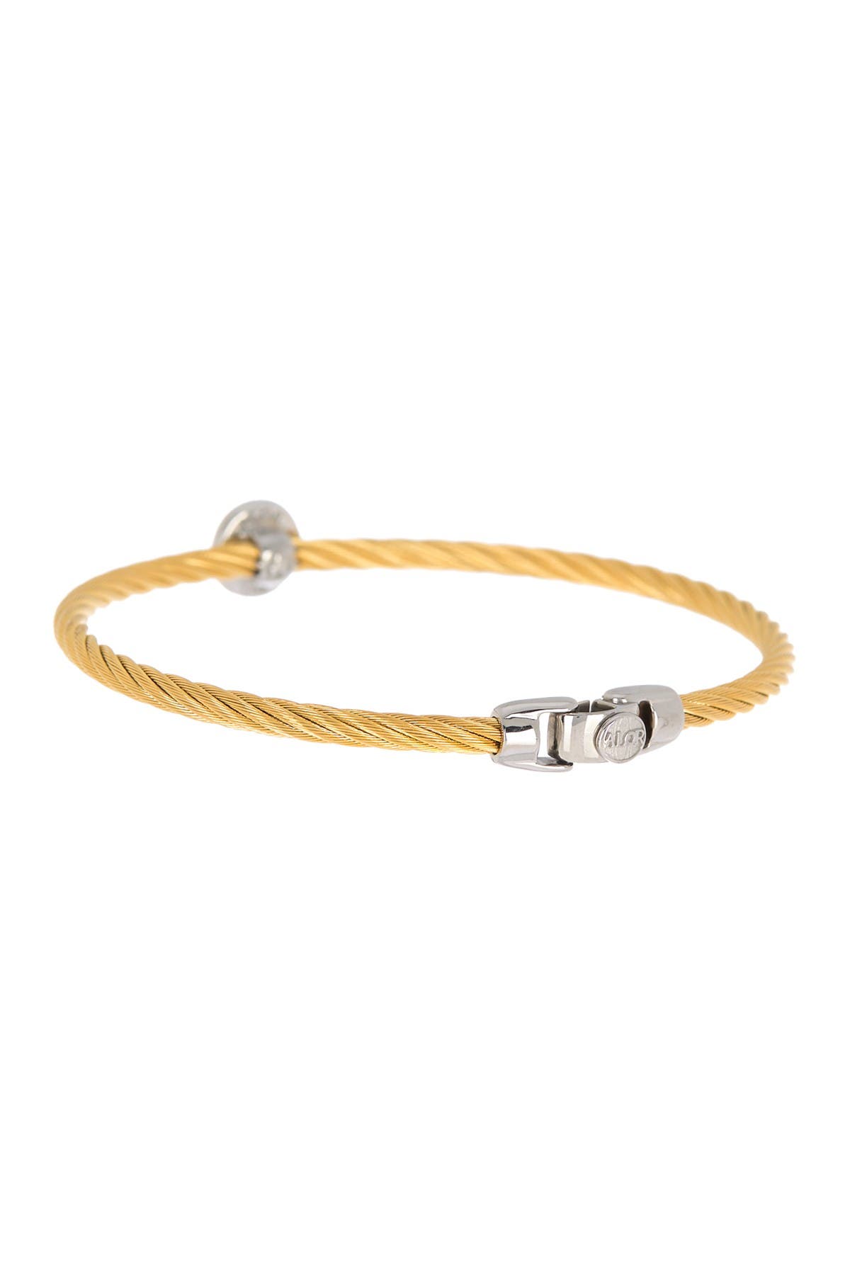 ALOR® 18K Yellow Gold Stainless Steel Diamond Cable Cascade Chain ...