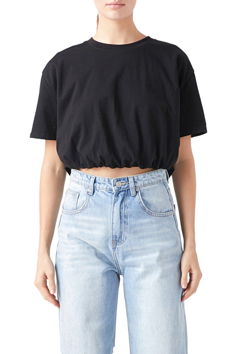 Grey Lab Bubble Hem Crop Top | Nordstrom