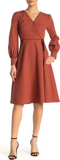 Alexia Admor Faux Wrap Long Sleeve Midi Dress | Nordstromrack