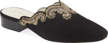 Bettye Muller Fortune Suede Embroidered Mule | Nordstromrack