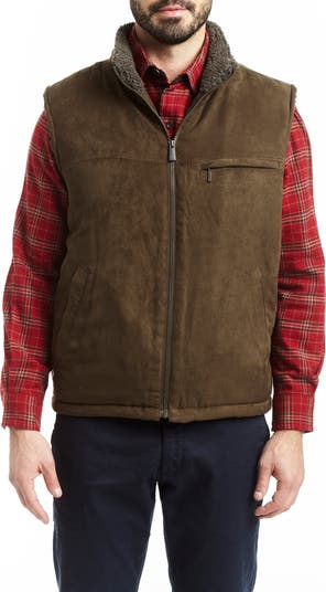 Rainforest Faux Micro Suede Faux Shearling Lined Vest | Nordstromrack