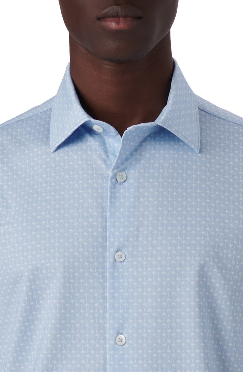 Bugatchi Miles OoohCotton® Palm Tree Print Short Sleeve Button-Up Shirt ...