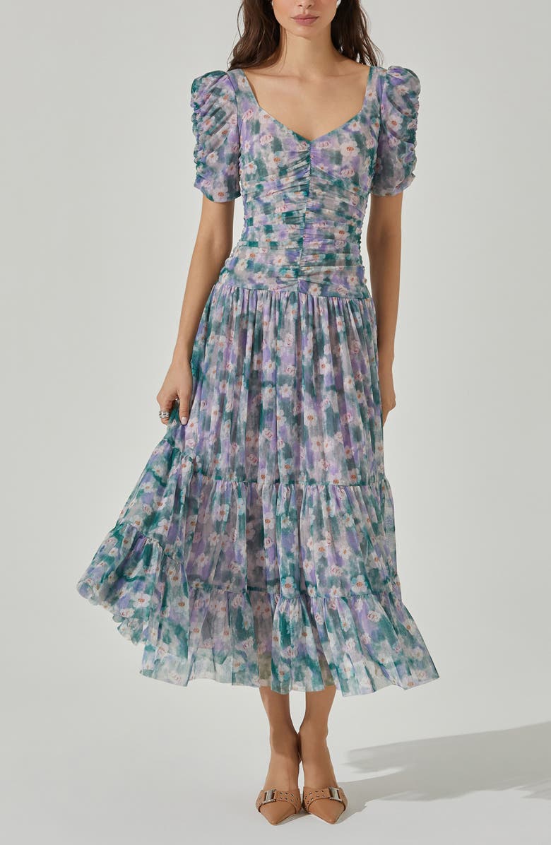 ASTR the Label Floral Print Ruched Maxi Dress | Nordstrom