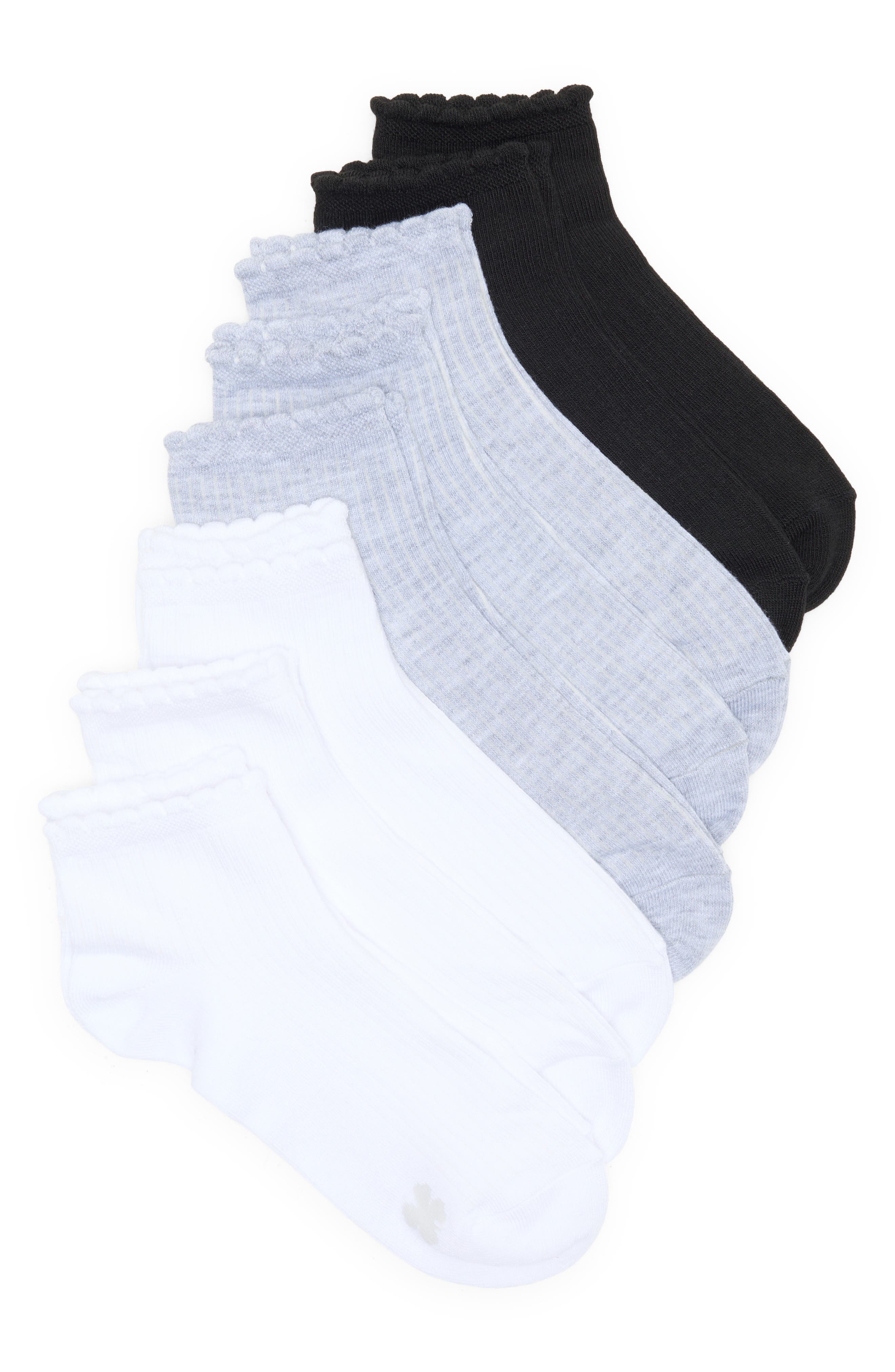 Lucky Brand 8-Pack Assorted Mini Rib Quarter Crew Socks | Nordstromrack