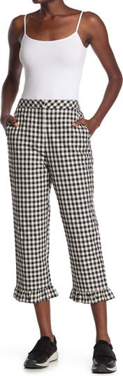 Topshop Gingham Mermaid Cropped Trousers | Nordstromrack